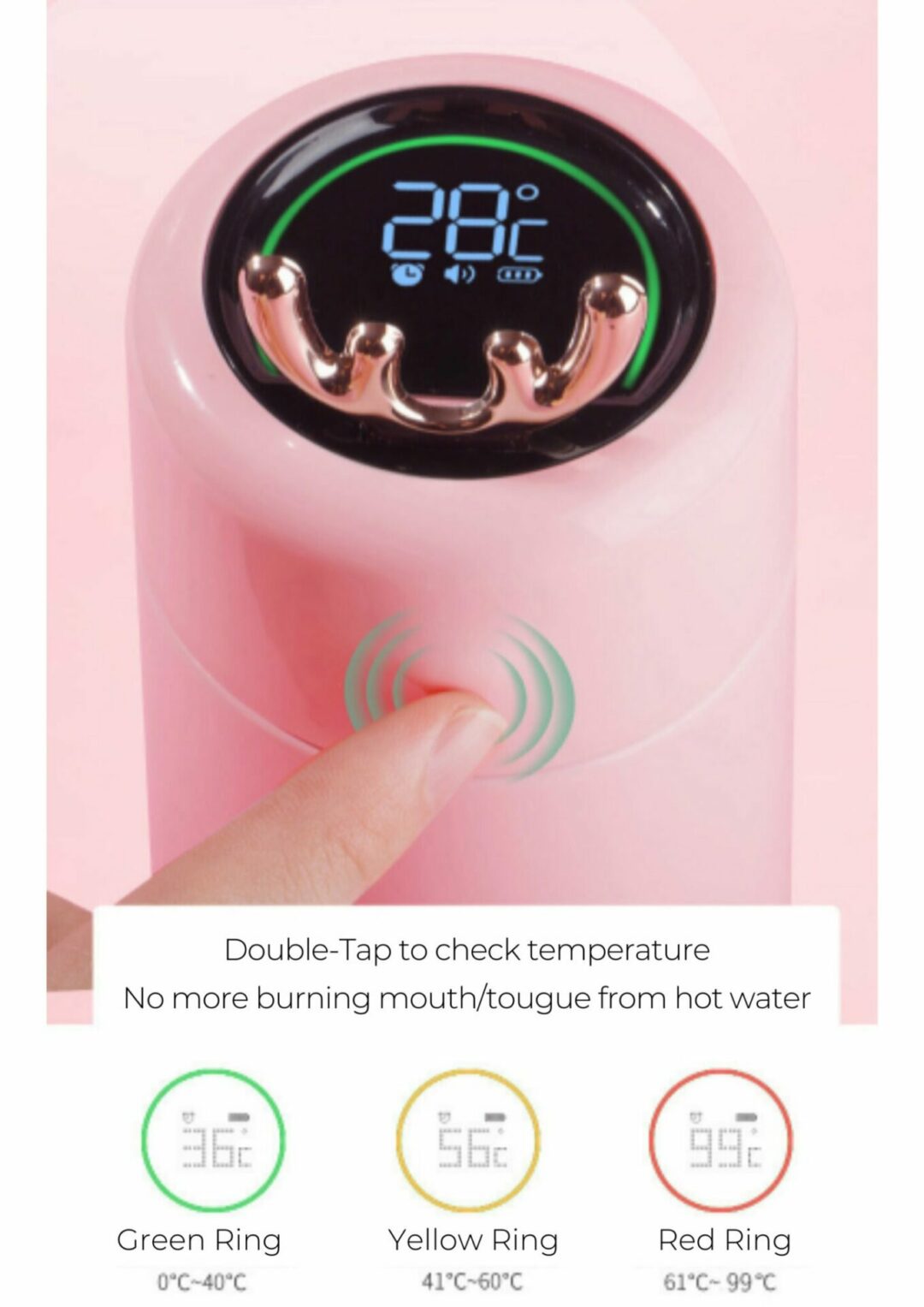 Tap Tap Thermo Flask Smart Bottle [Black] | 50Gram