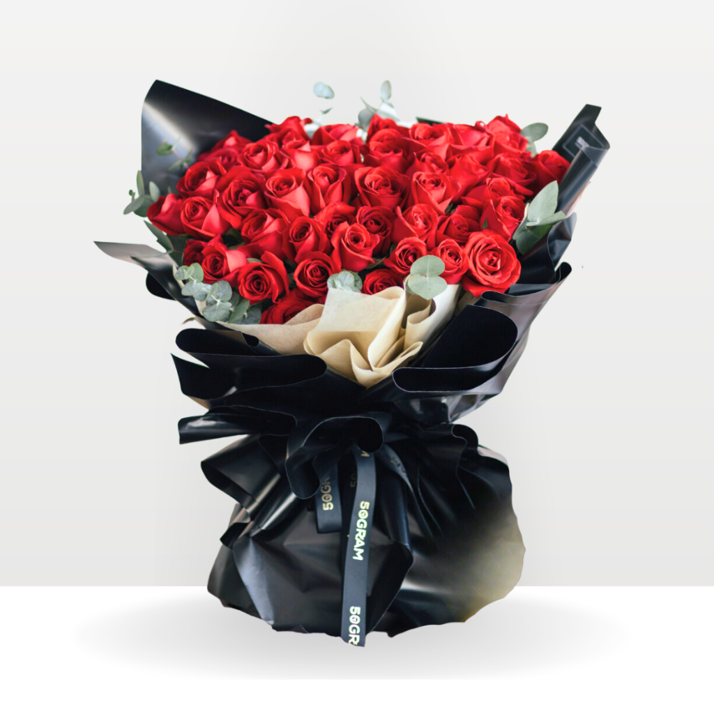Luxuriante 50 Red Roses Bouquet | Free Delivery KL & PJ