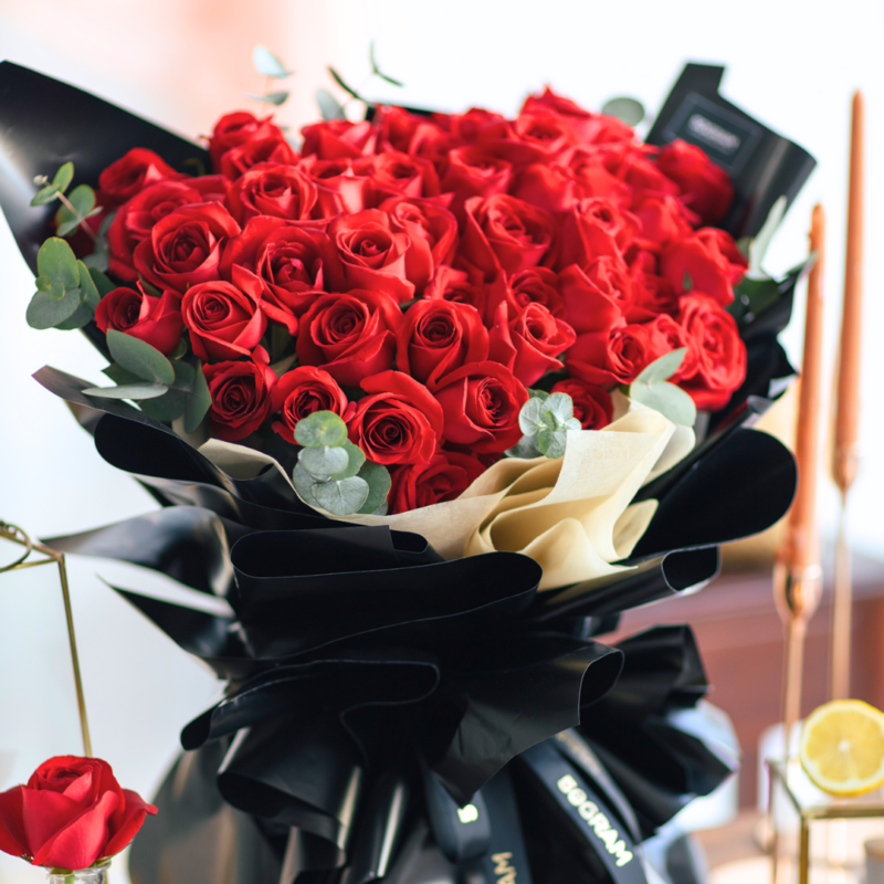 Luxuriante 50 Red Roses Bouquet | Free Delivery KL & PJ