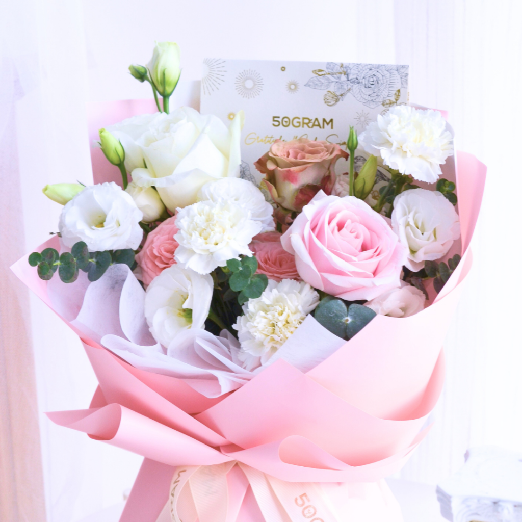Love Bonds Pink Roses Hand Bouquet | Free Delivery KL & PJ
