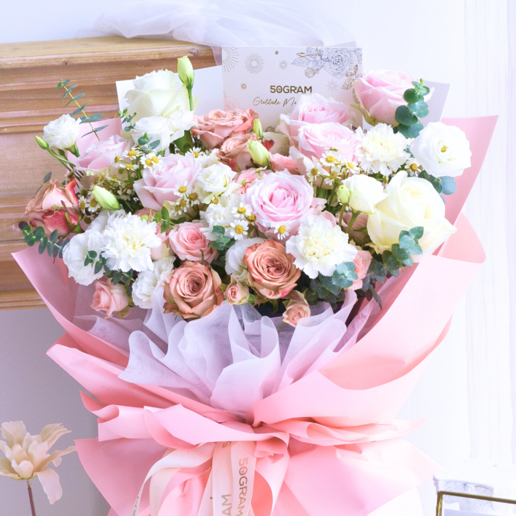 Love Bonds Pink Roses Hand Bouquet | Free Delivery KL & PJ