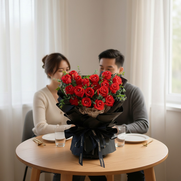 Classic Red Roses Hand Bouquet | Free Delivery KL & PJ