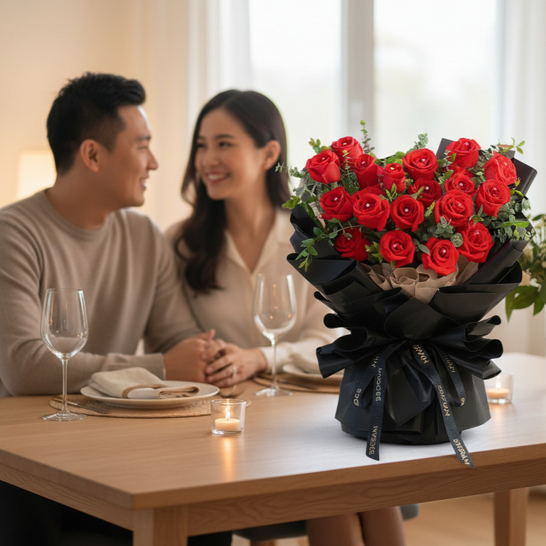 Classic Red Roses Hand Bouquet | Free Delivery KL & PJ
