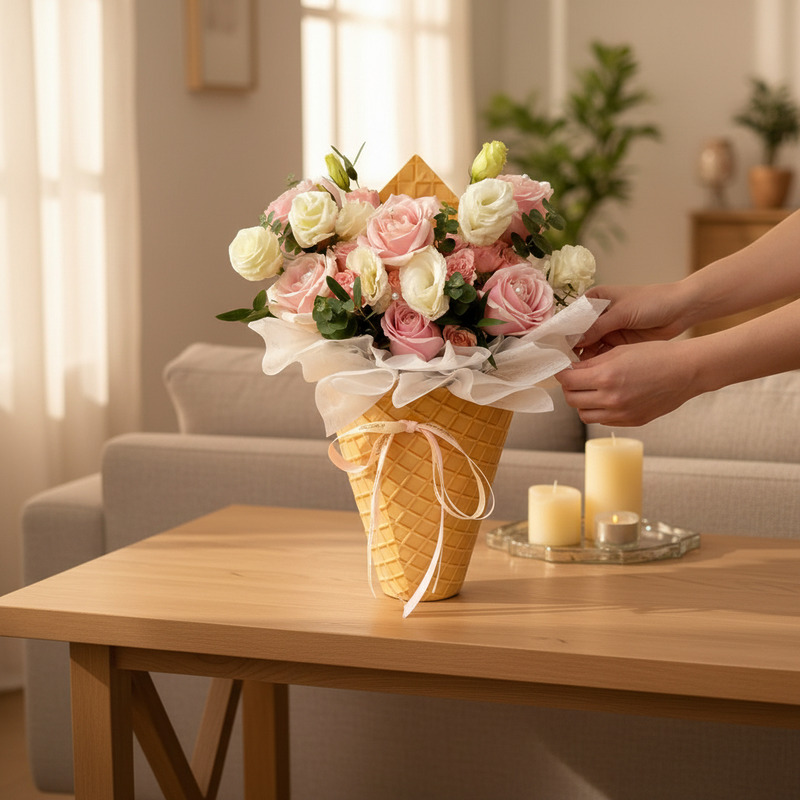 Cupid’s Creamery Valentine Ice Cream Hand Bouquet | 50Gram